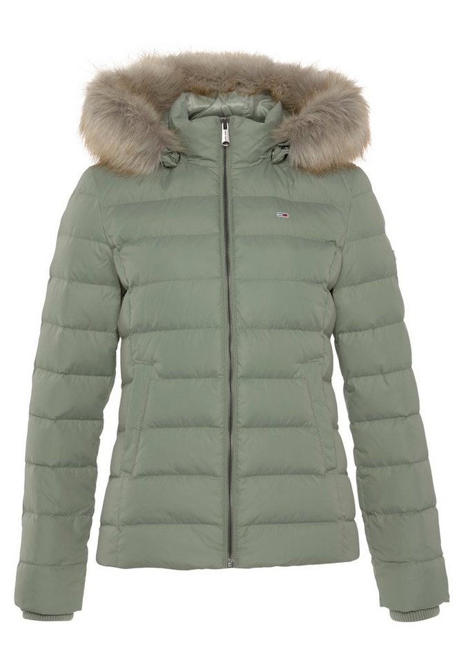 Tommy Jeans Daunenjacke Tjw Basic Hooded Down Jacket Mit Fellimitat An